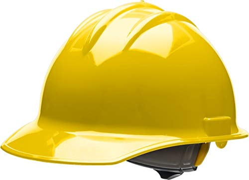 30YLR Classic Cap Style Hard Hat – Yellow, Front Brim HDPE Hat with 6 ...