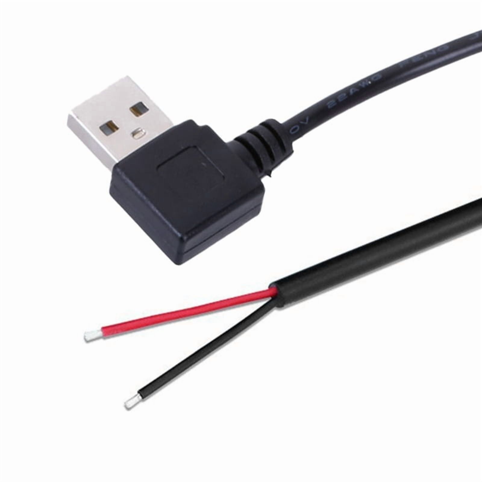 30cm/100cm/200cm Power Supply Cable 22AWG USB Male Jack 2Pin Bare Wire ...