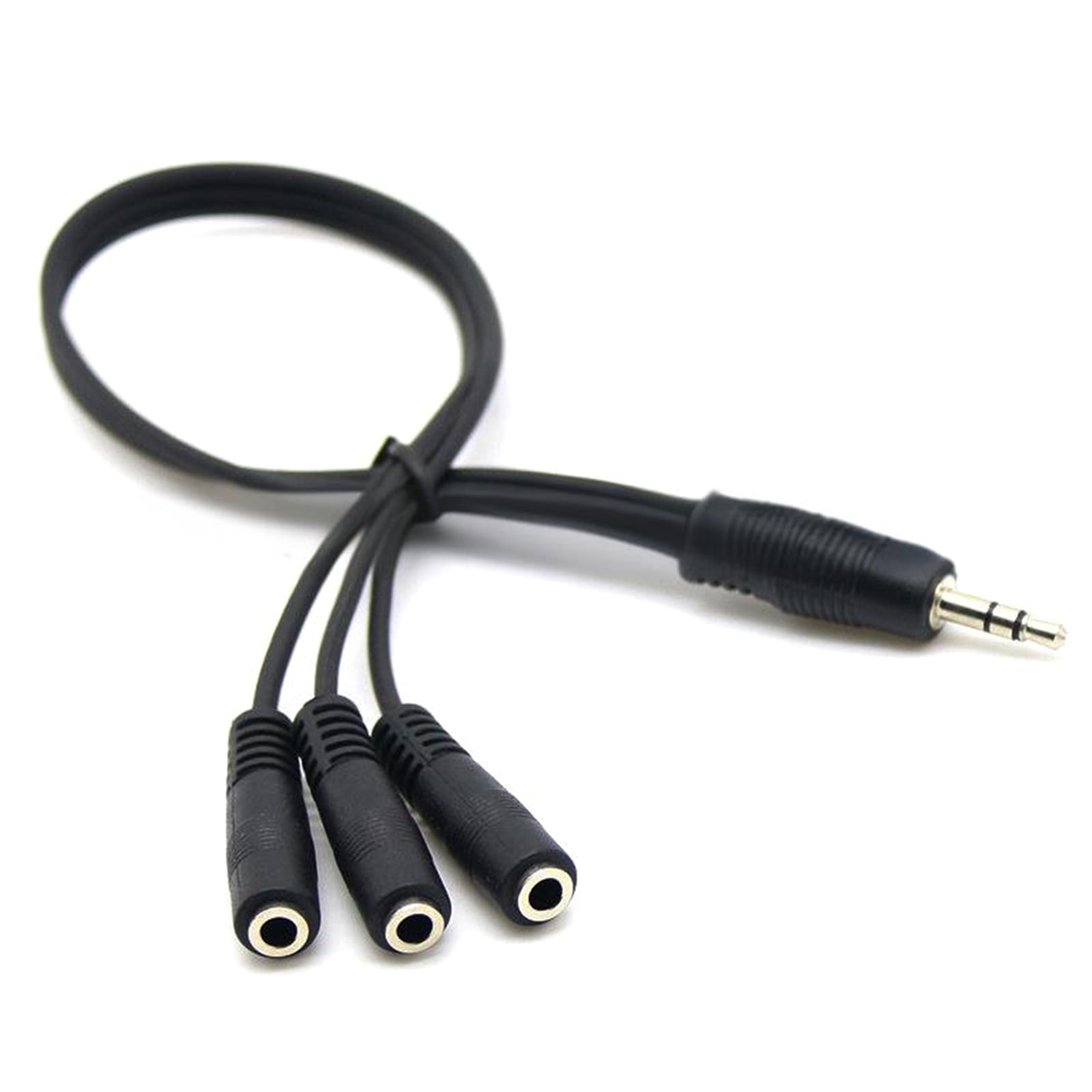 30cm/11.81" 3.5mm Splitter Cable with 3 Outputs, Fluorescent PVC ...