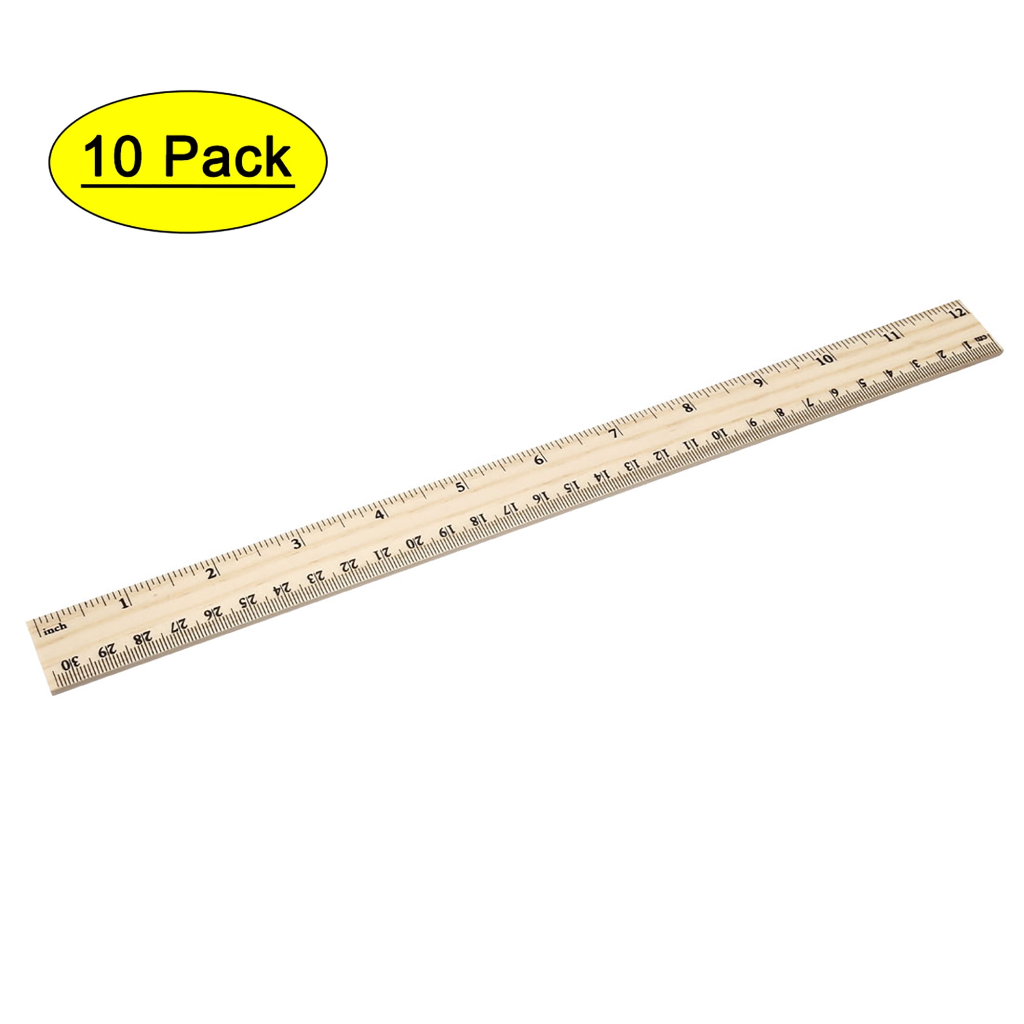 30cm 12 Inch Wood Ruler 2 Scale Office Measuring Wooden Rulers 10 Pack ...