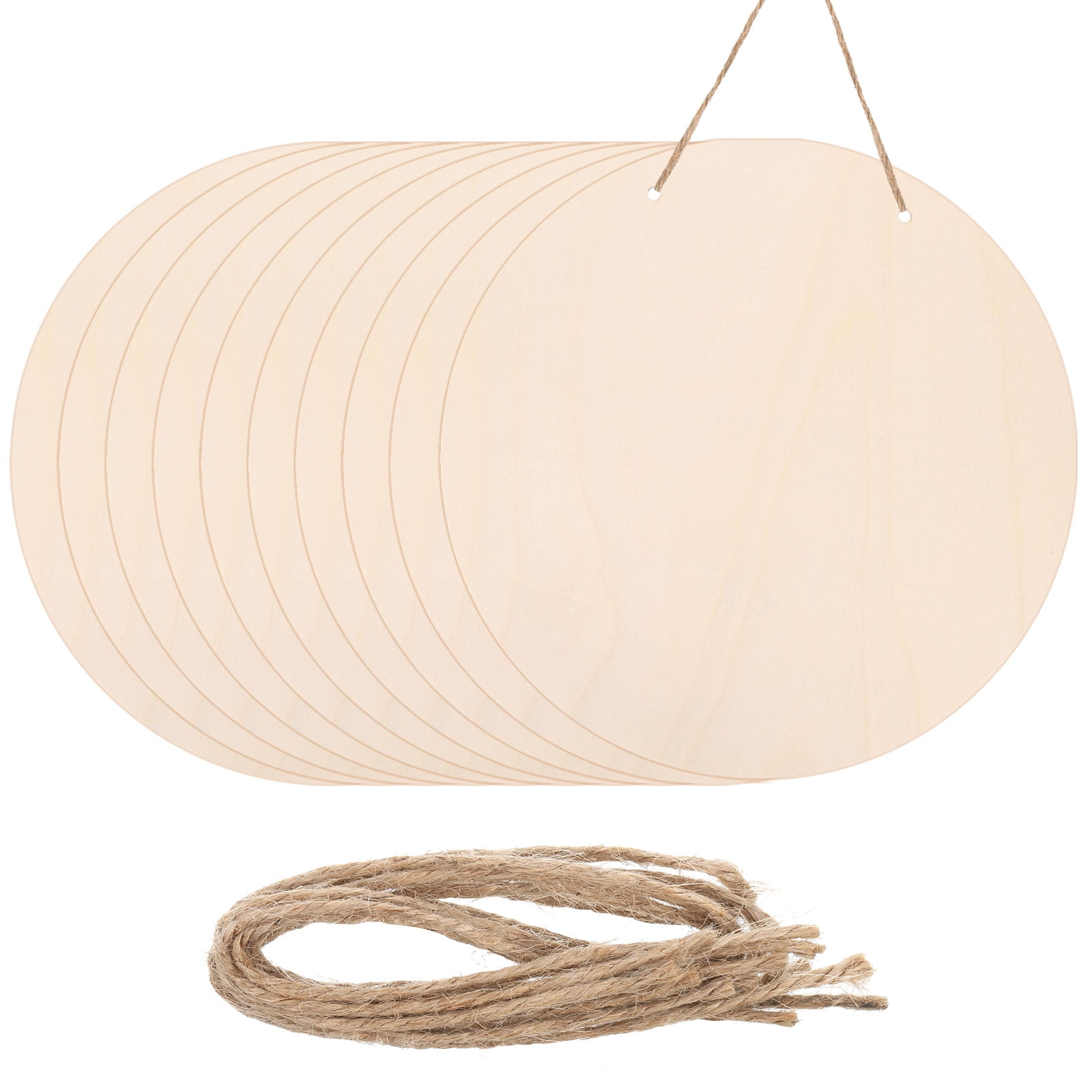 30cm/12" Round Wood with Hanger Rope for Crafting, Blank Circle Wood ...