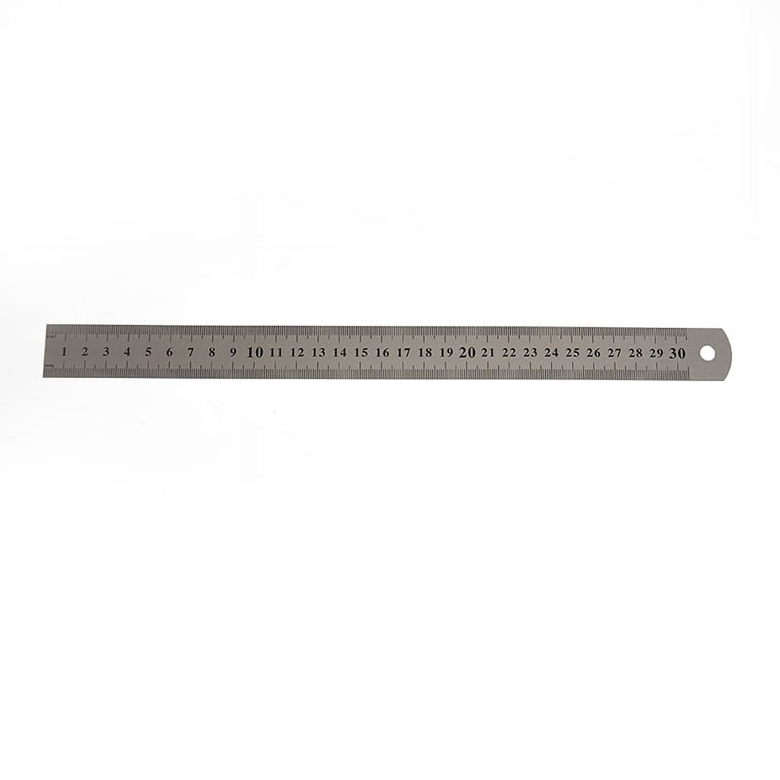 (30cm) 15-30cm Stainless Steel Metal Straight Ruler Tool Double Sided ...