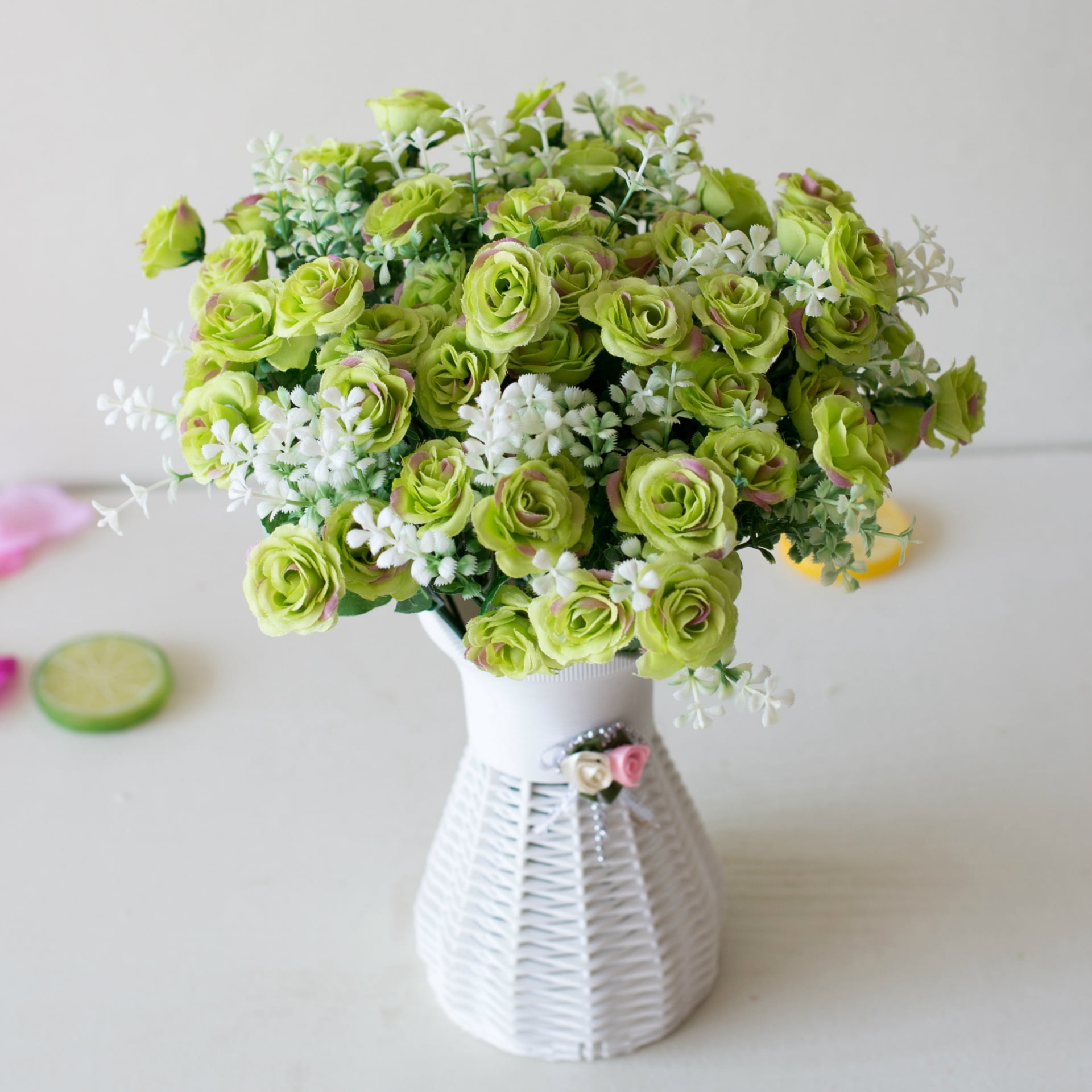 30cm 15Heads Artificial Mini Roses Flower Bouquet Home Living Room ...