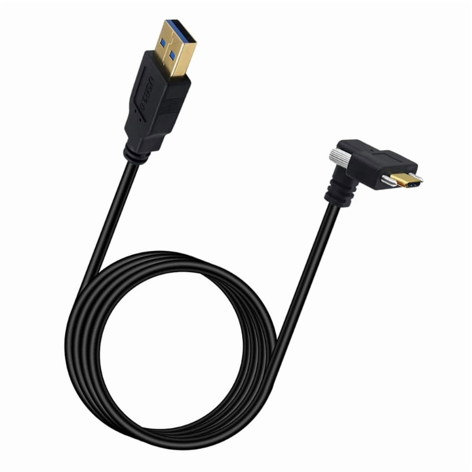 30cm/1m/2m 90 Degree Angled Type C to USB3.0 Cable With Locking Screw ...