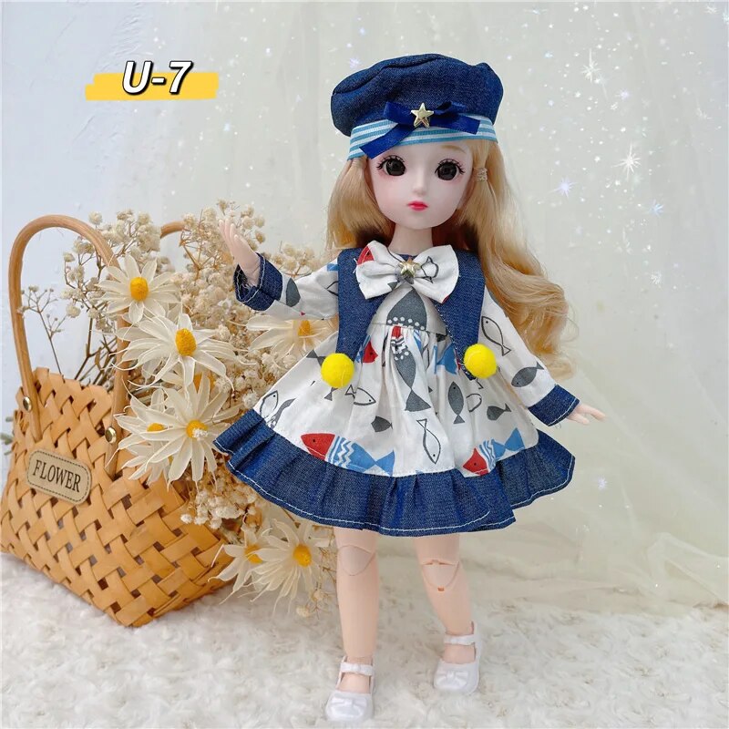 30cm Anime Bjd Doll Full Set 1/6 Bjd Reborn Kawaii Girls Dress Up DIY ...