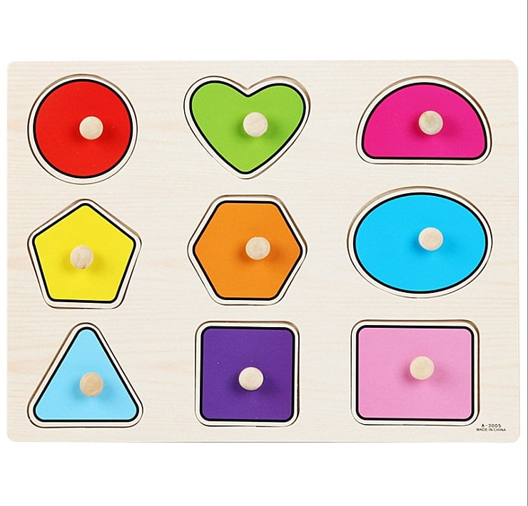 30cm Baby Toys Montessori Wooden Puzzle Hand Grab Board Educational ...