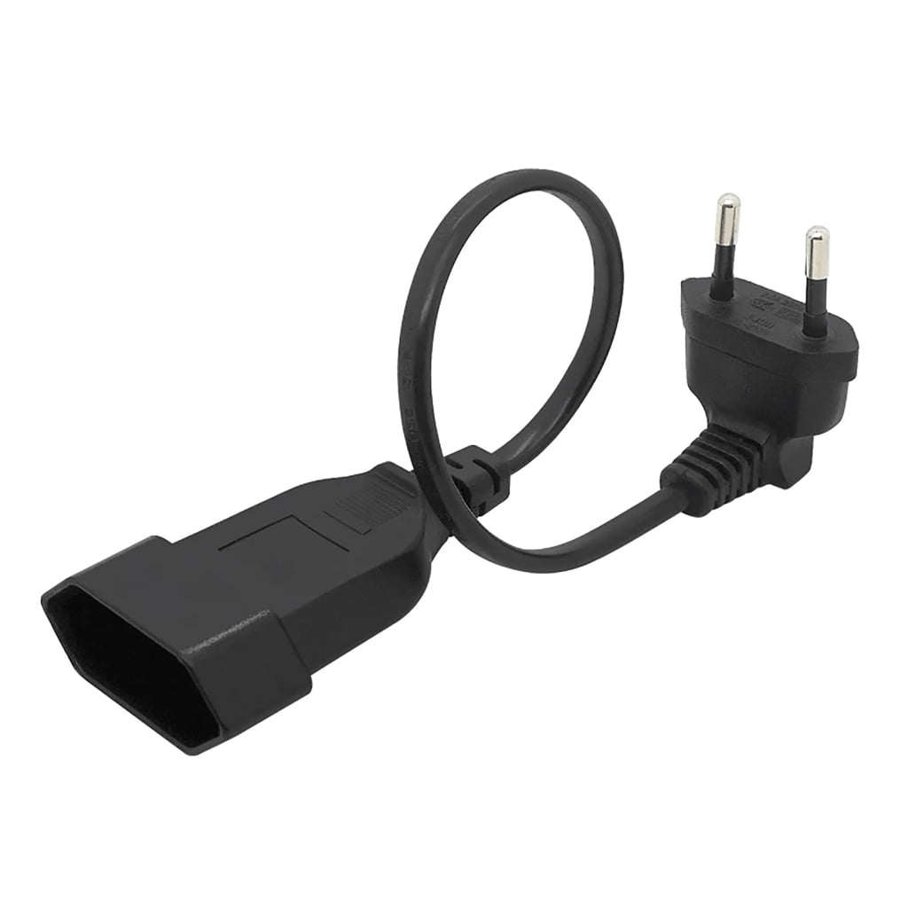 30cm EU Power Adapter Cord, 90 Degree Angled European Round 2Pin Male ...