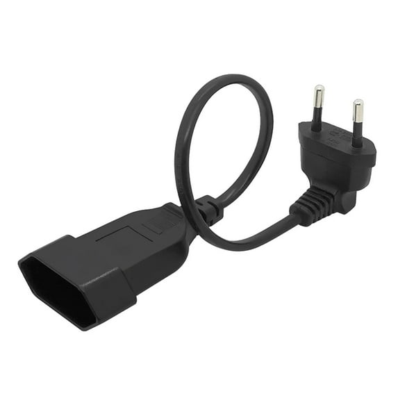 30cm EU Power Adapter Cord, 90 Degree Angled European Round 2Pin Male ...