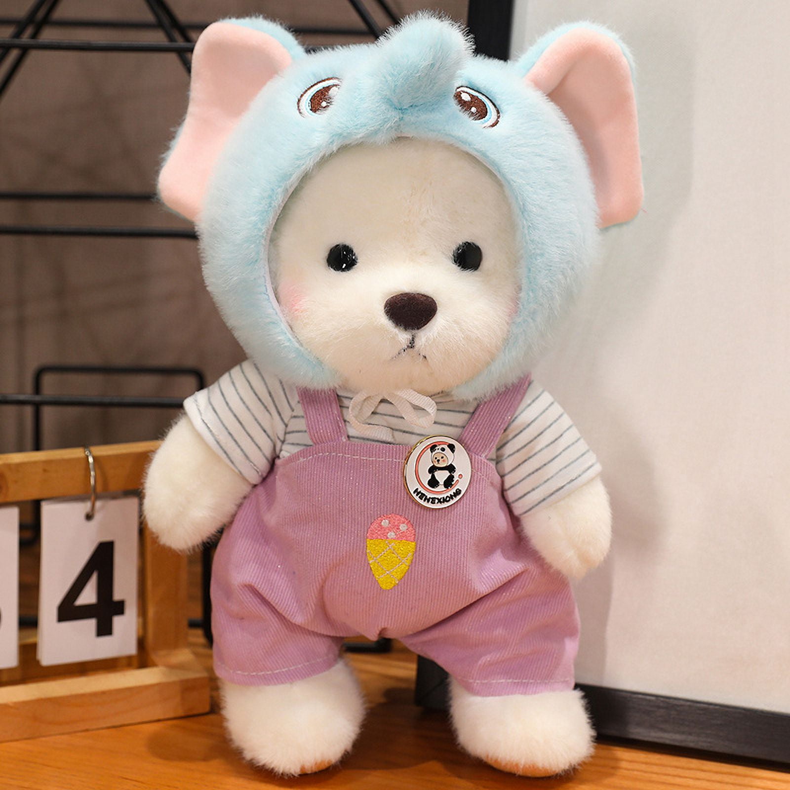 30cm Kawaii Clothed Joint Bear Plush Toy Doll Cute Stuffed Animal Bear With Movable Limbs and ...