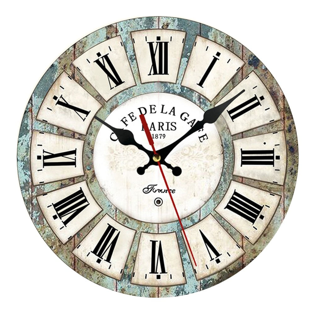 30cm Large Wall Clock Vintage Wall Clock Round Silent Clocks Wall Mount ...