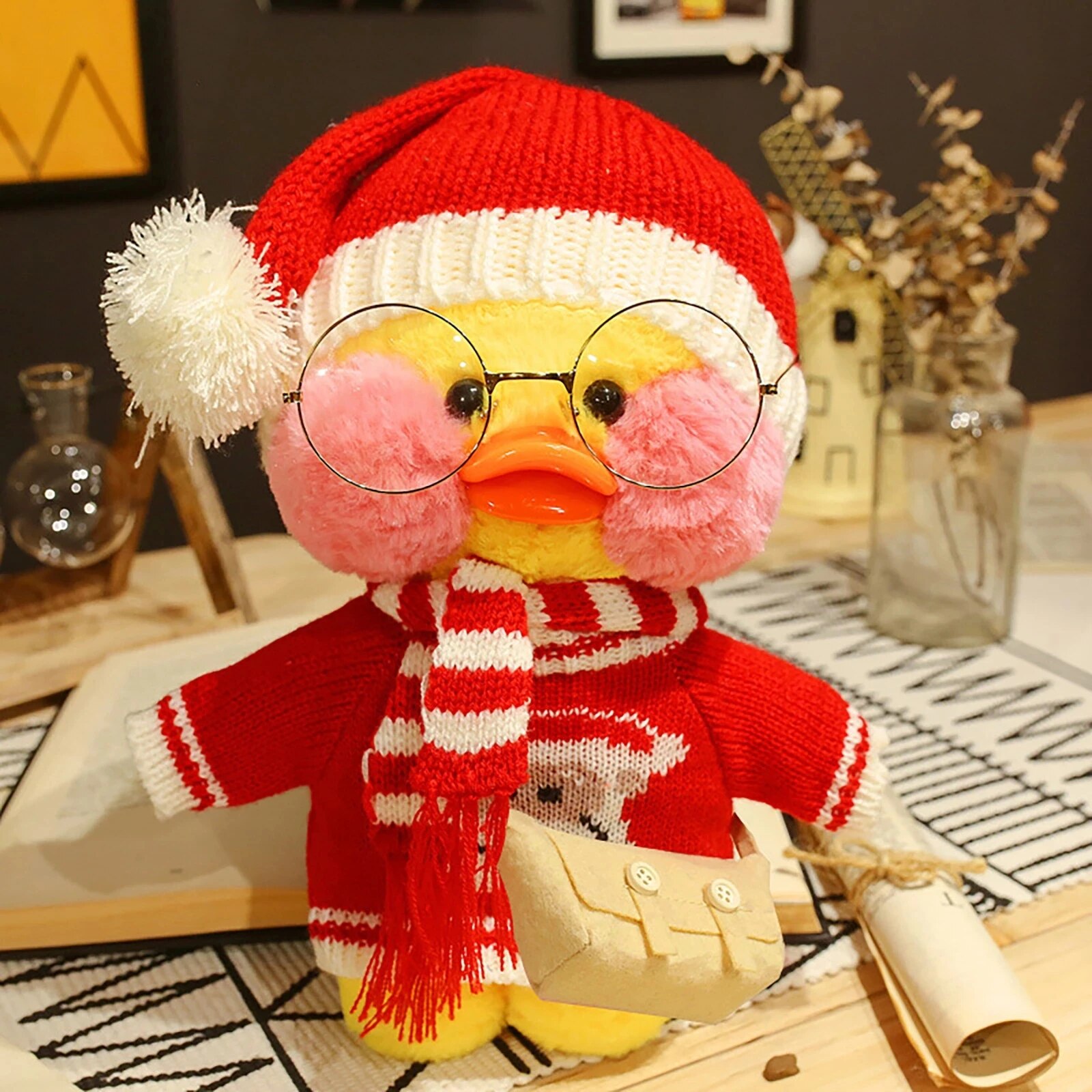 30cm Little Yellow Duck Korean Netred Wearing Hyaluronic Acid Doll ...