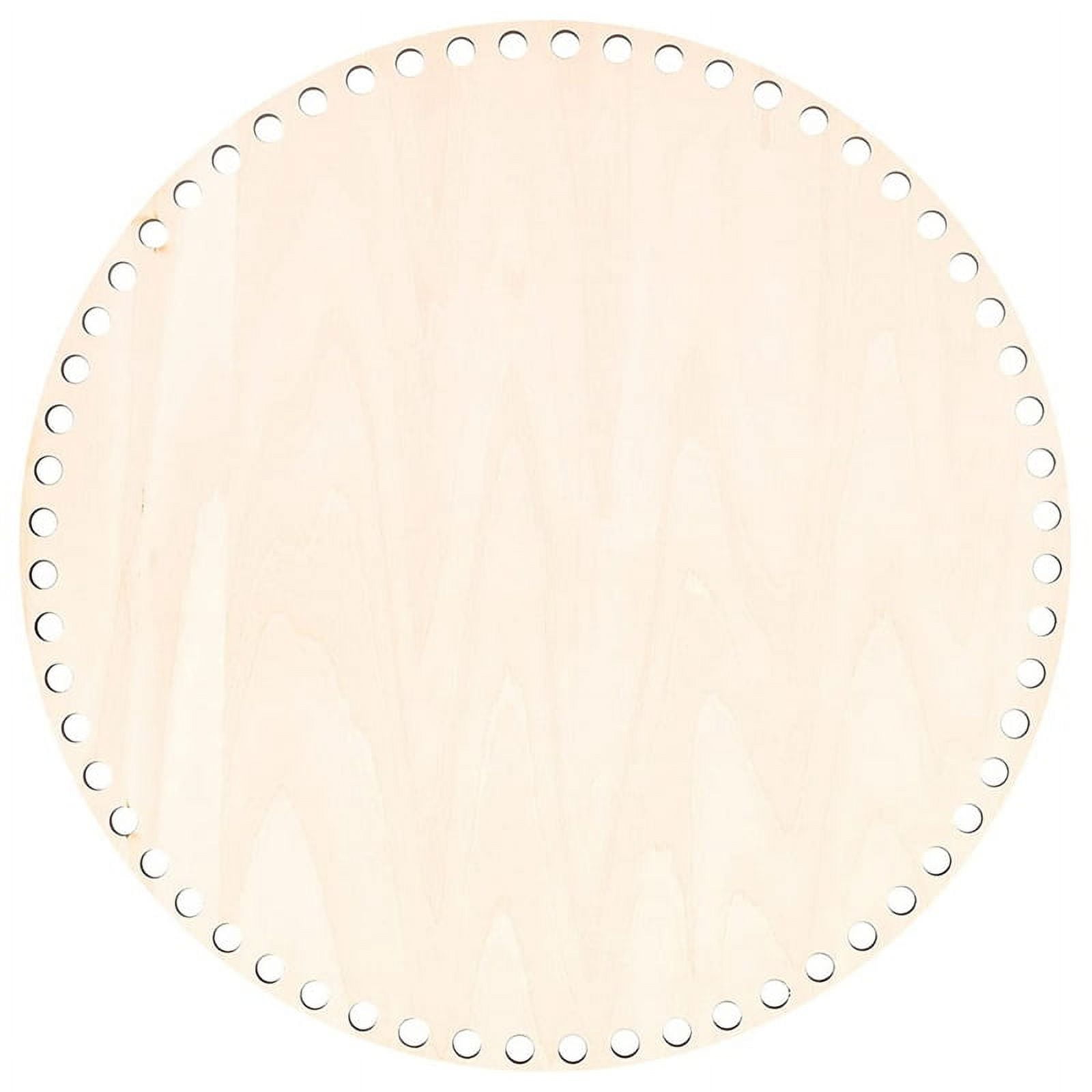 30cm Natural Wooden Basket Bottom with Hole, Circle Blank Wood Base for ...