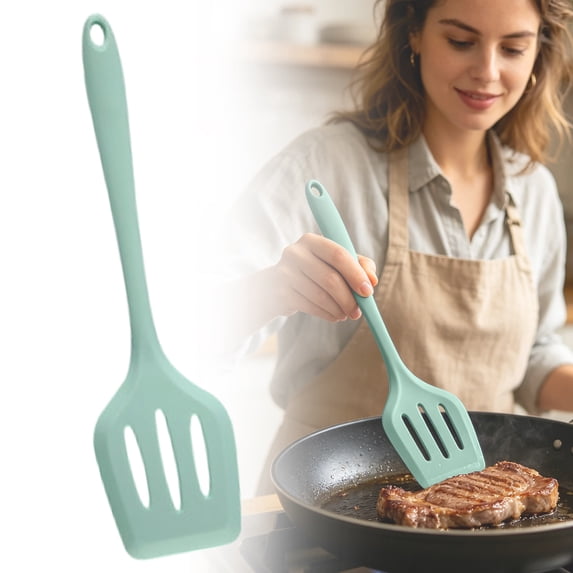 30cm Non-Stick Silicone Spatula, Trumpet-Shaped Slotted Turner for ...