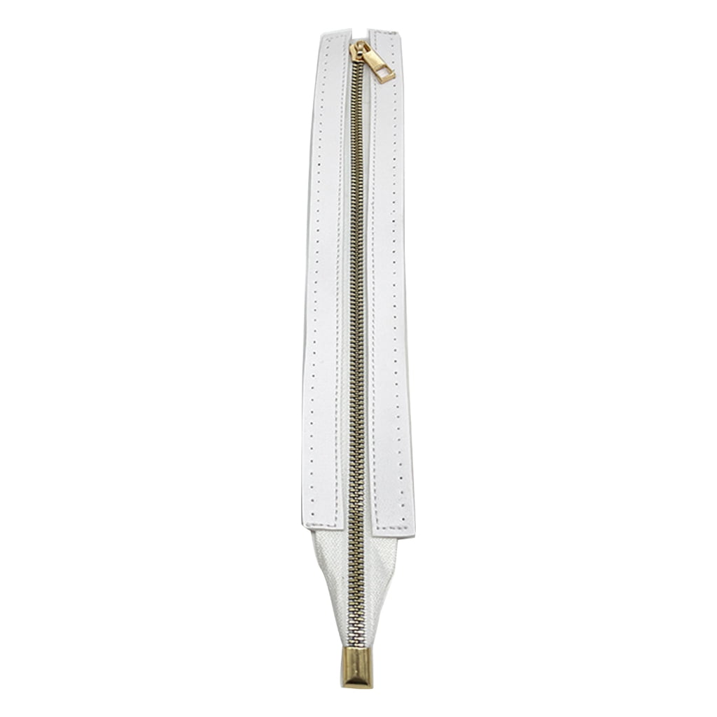 30cm PU Leather Zipper with Holes Metal Zipper DIY Zipper Replacement ...