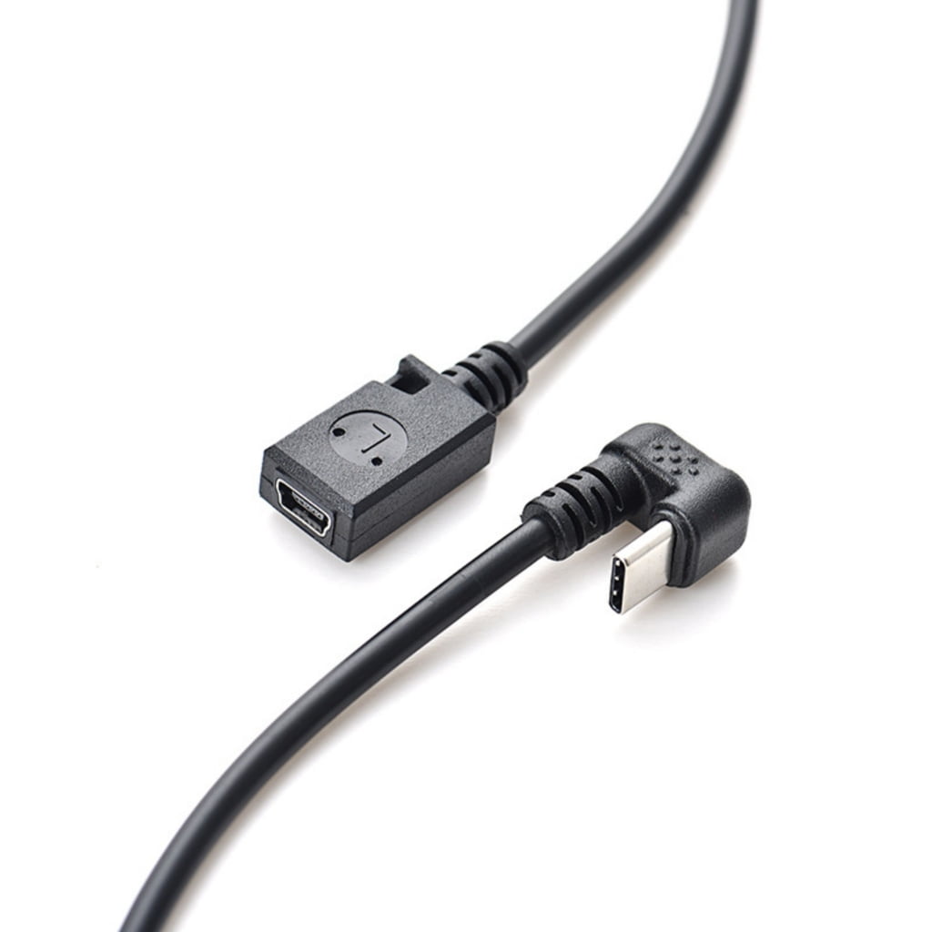 30cm Right Angle Type C Male to Mini USB 5Pin Female Adapter Cable for ...