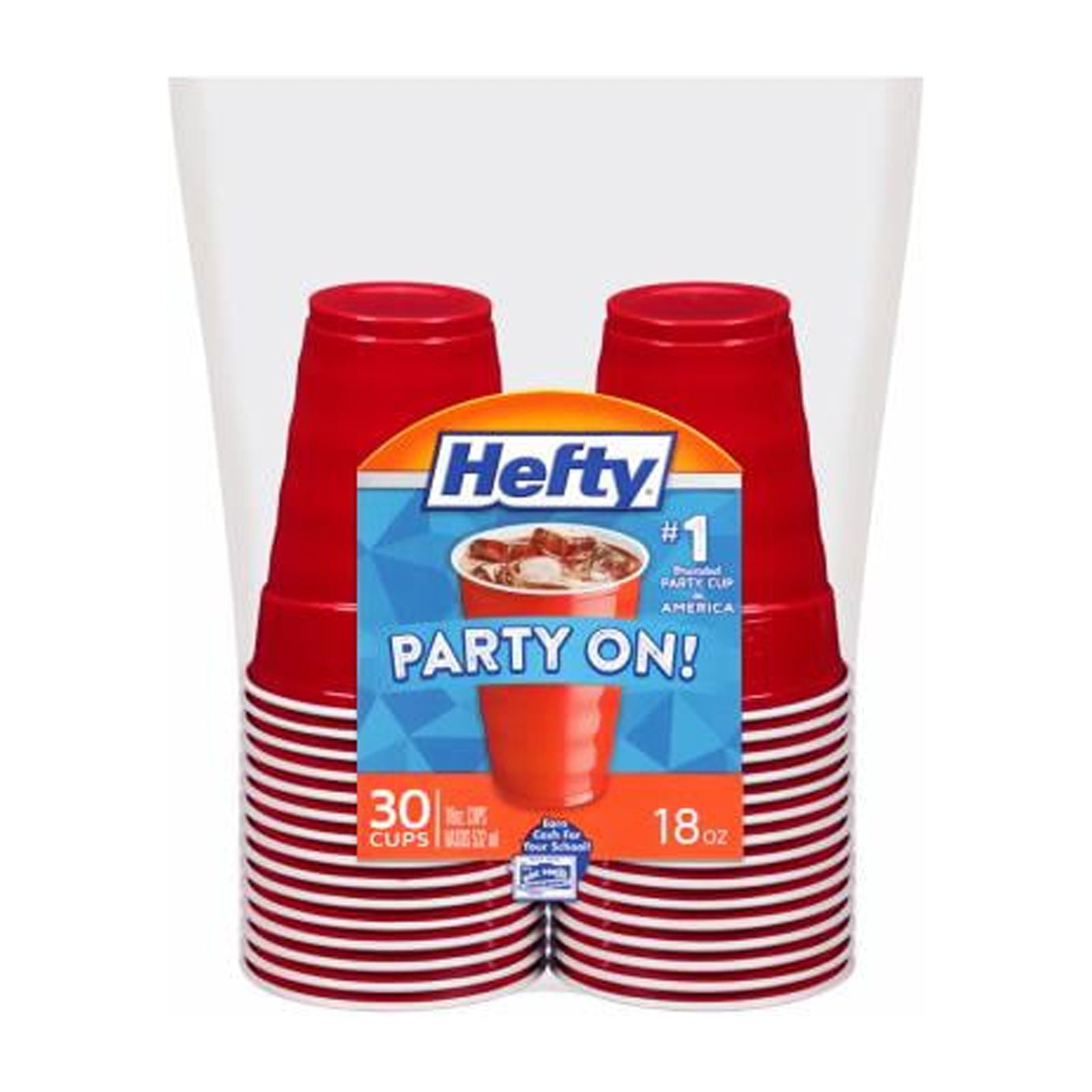 Hefty 30CT 18OZ EZ Grip Disposable Plastic Beverage Cups, Red ...