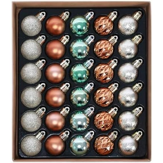 30ct Christmas Ornaments Tree Decorations Set-1.18 Inch Green Copper ...