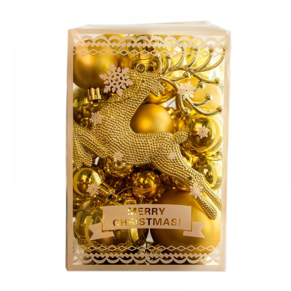 30ct Gold Christmas Tree Ball Ornaments Set Shatterproof Christmas ...