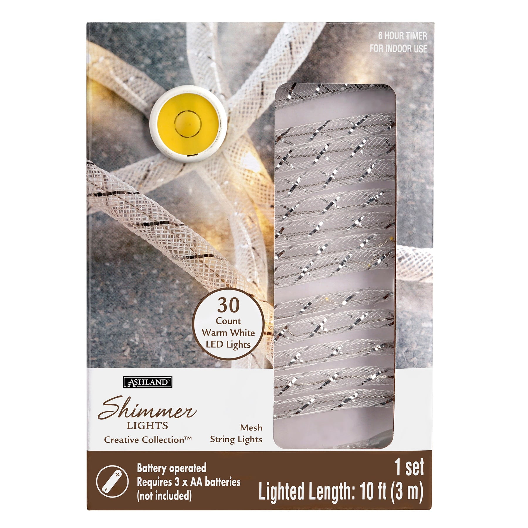 30ct. Warm White LED Mesh Light Set by Ashland™ - Walmart.com