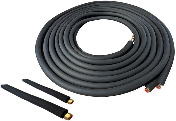 30ft 1/4 & 3/8 Flared MiniSplit Refrigerant Lineset with 1/2 Insulation ...