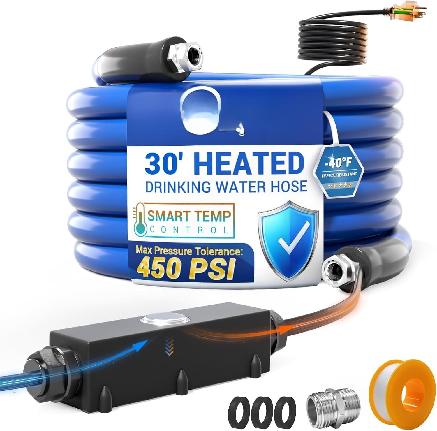 30ft Heated Water Hose for RV - Heated Drinking Water Hose with Energy ...