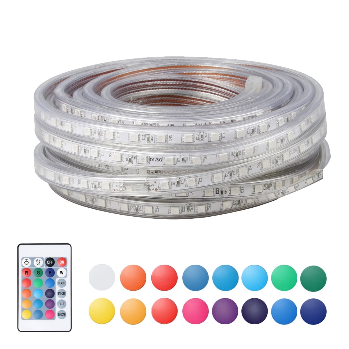 30ft LED Strip Rope Light RGB Waterproof Flexible Multi-color Change ...