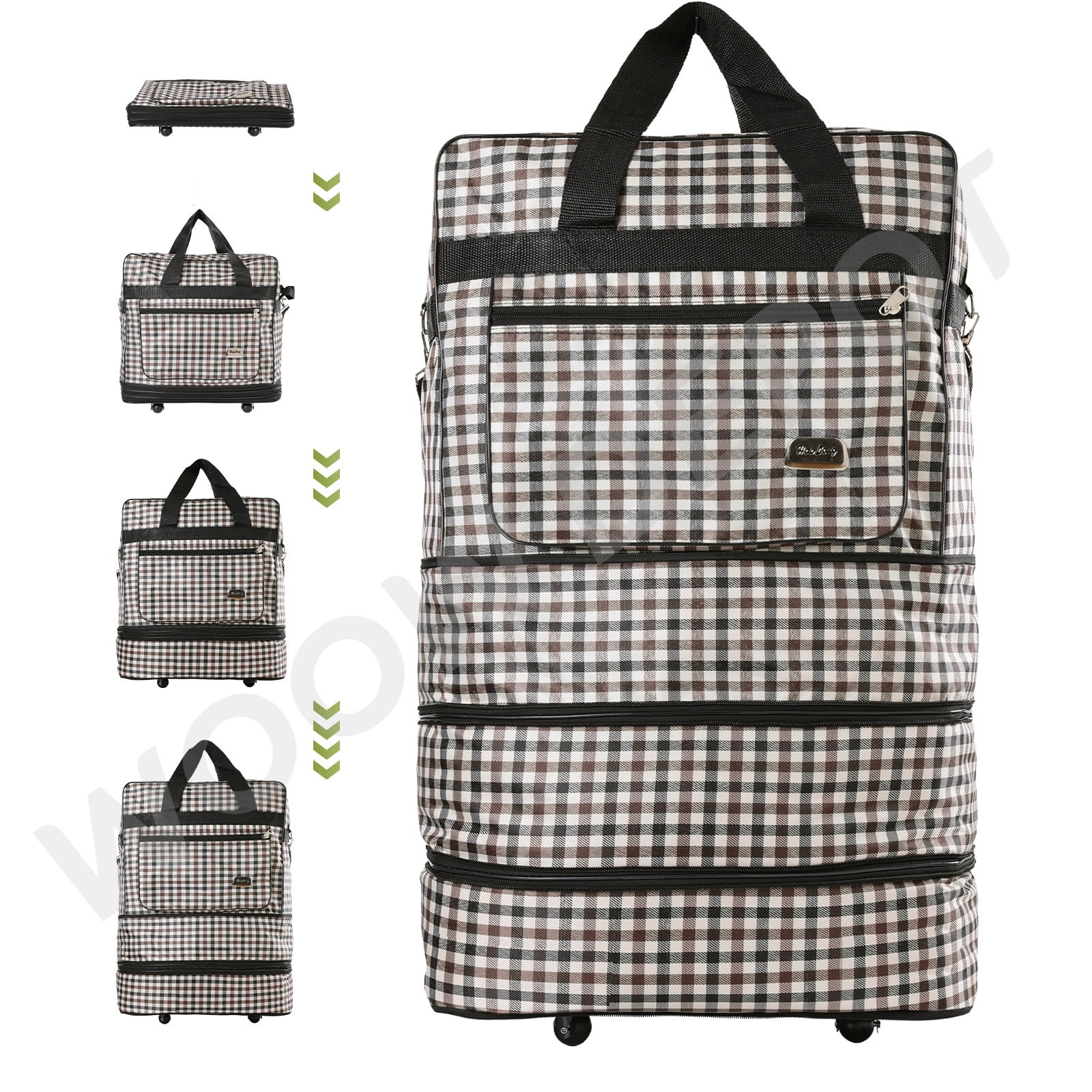 30in 3 Layer Expandable Suitcase, Foldable Rolling Luggage, Lattice ...