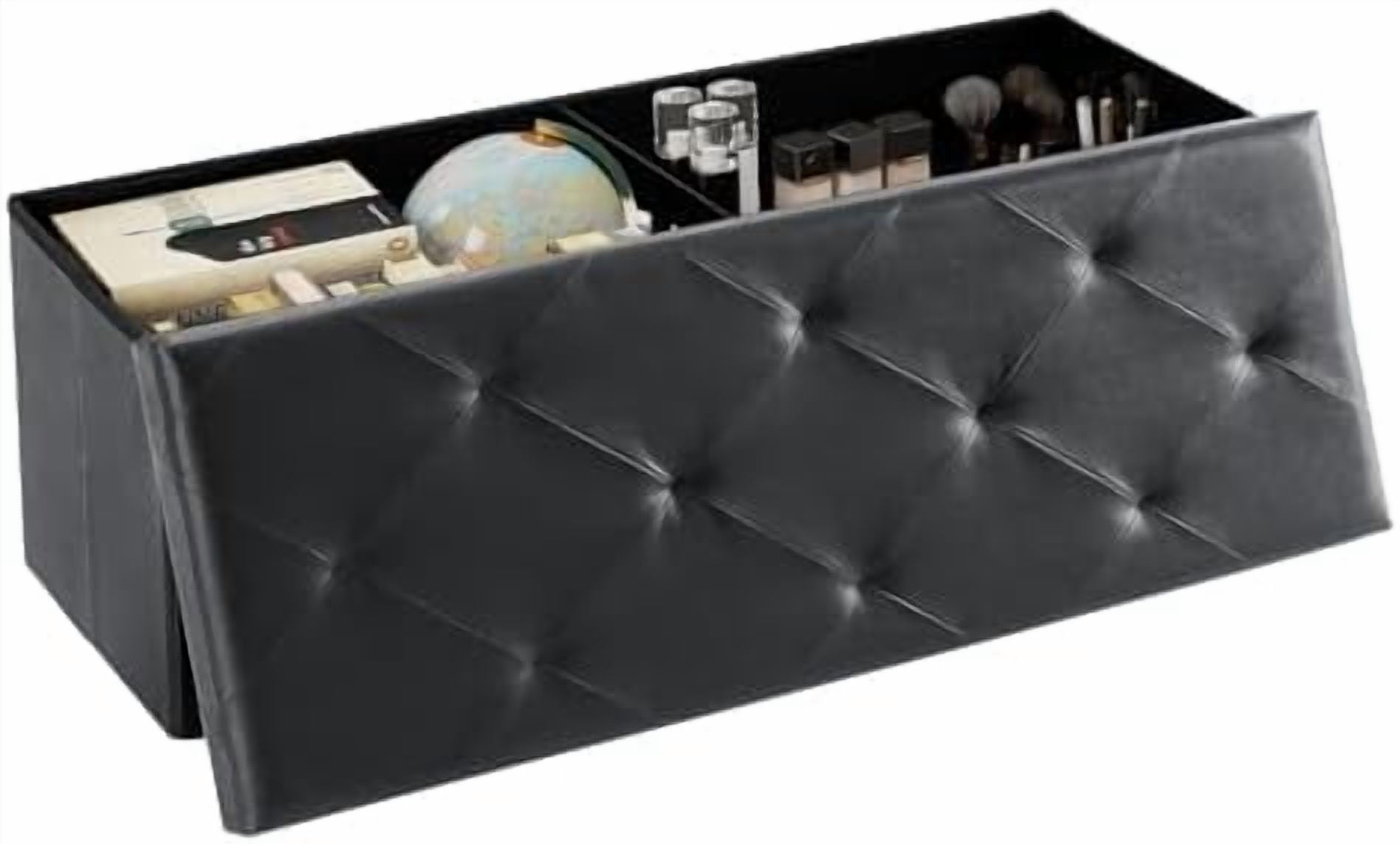 30in Foldable Storage Ottoman Bench, Storage Chest, End of Bed Foot ...
