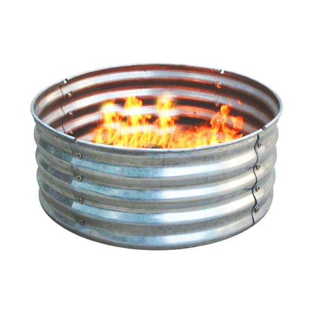 Free Shipping! 30in. Galvanized Round Fire Ring - Walmart.com