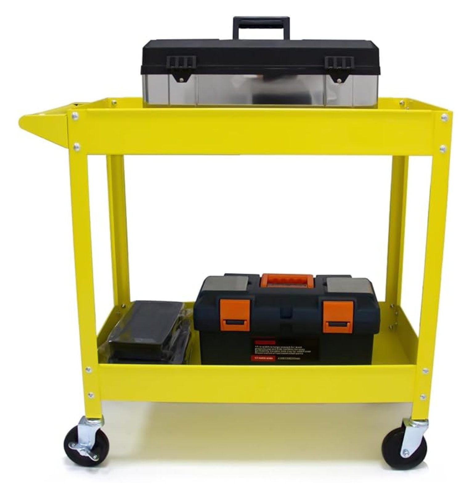 30in Large Steel Service Cart - Yellow - Utility Carts with Wheels - 2 ...
