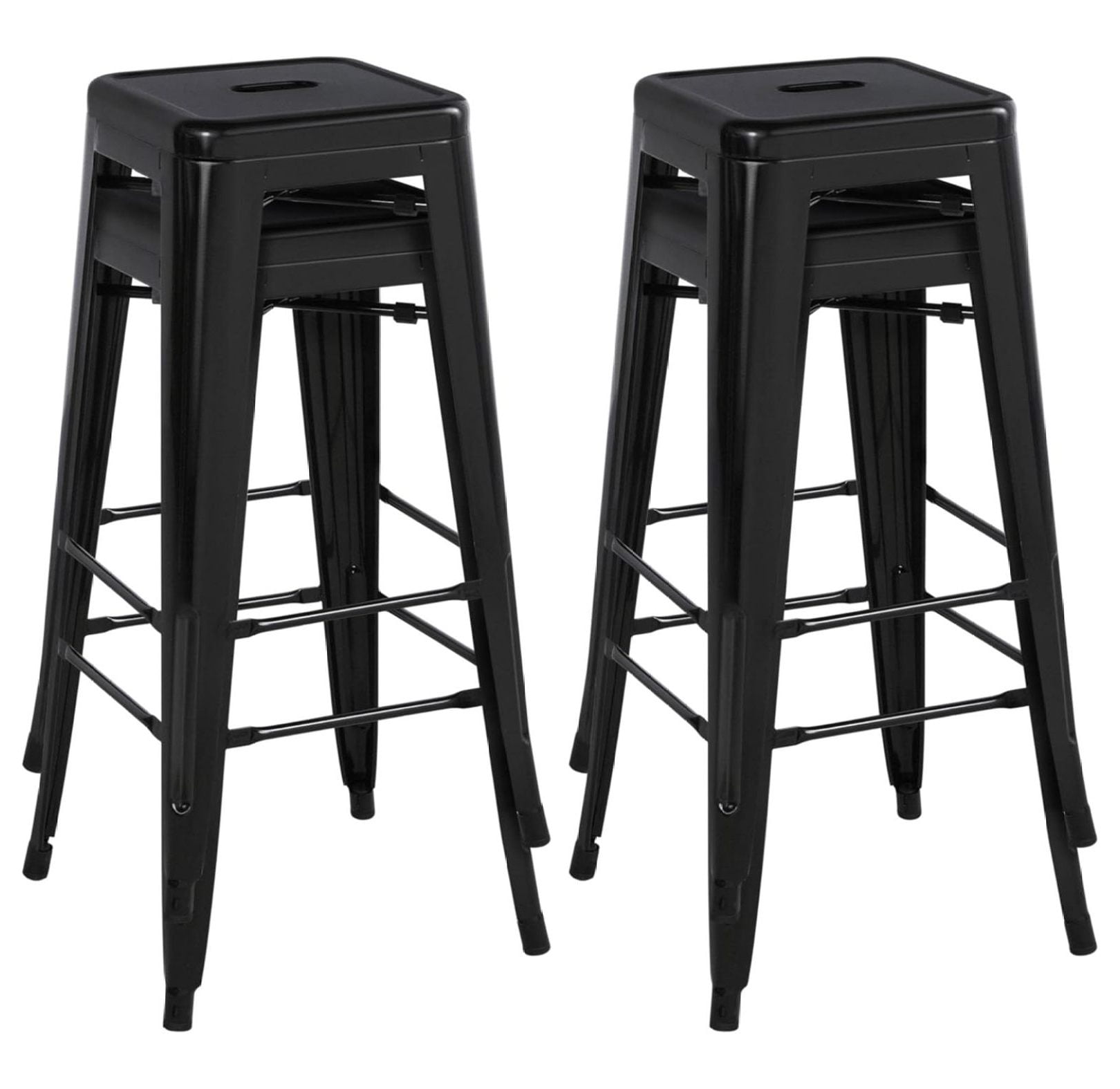 30inch High Metal Bar Stools Backless Indoor-Outdoor Use Counter Heigt ...