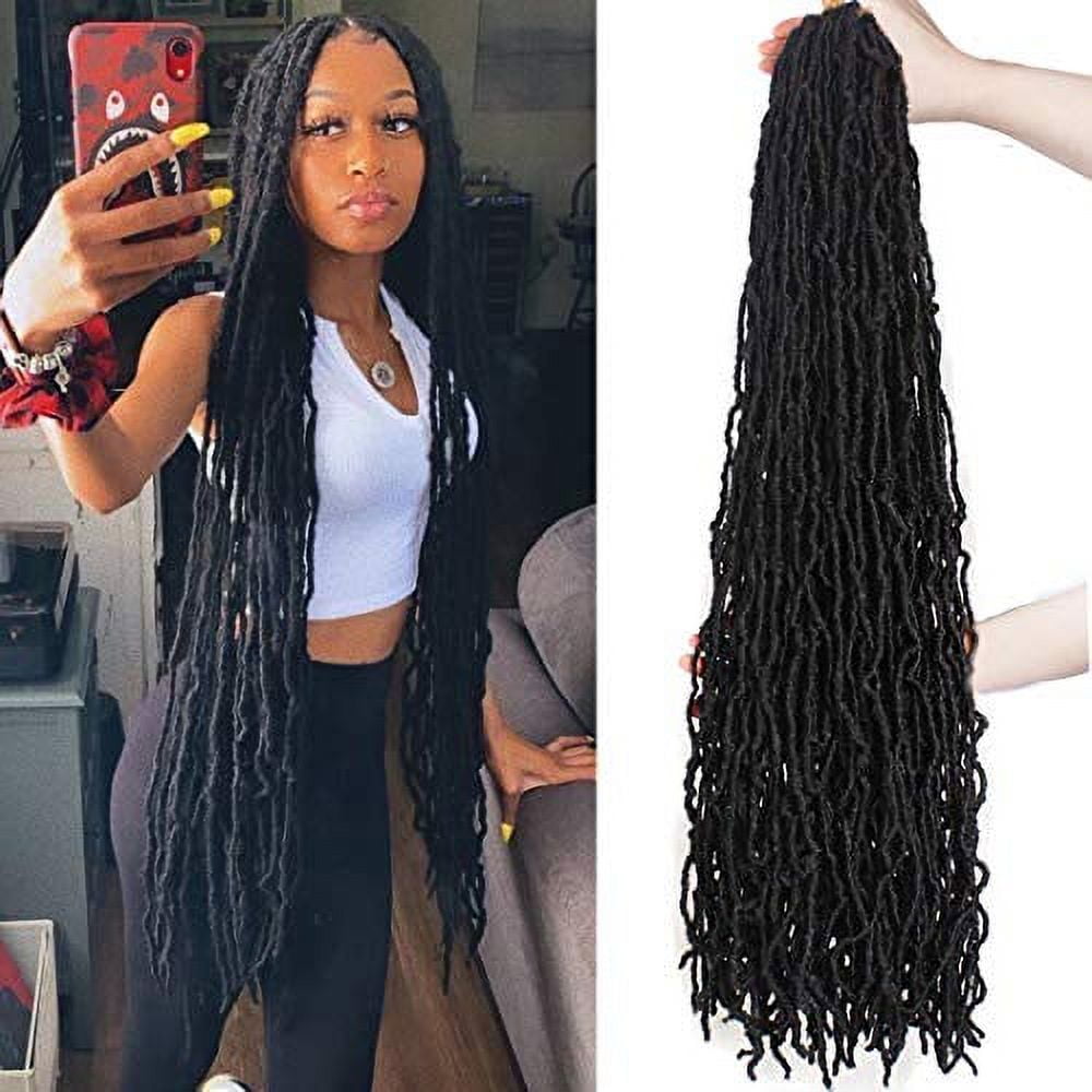 30inch Soft New Faux Locs Colorful Long Goddess Locs Crochet Hair ...