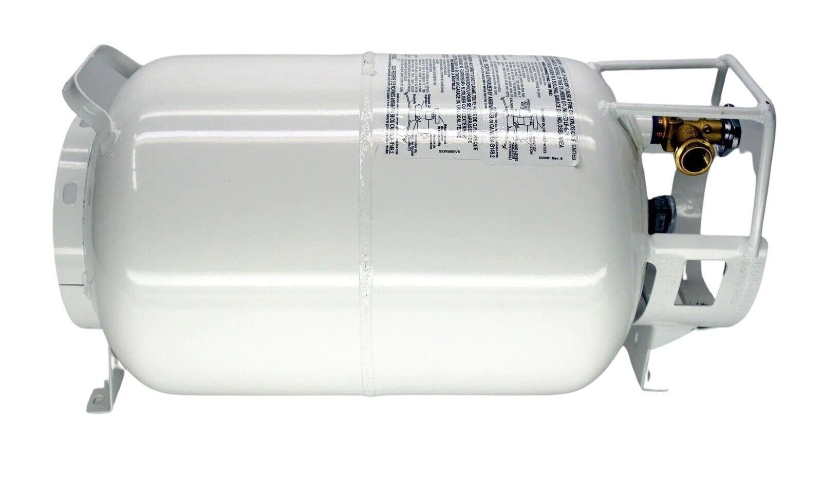 30lb Horizontal RV Motorhome Propane Tank Vapor 6.8 Gal Replace ...