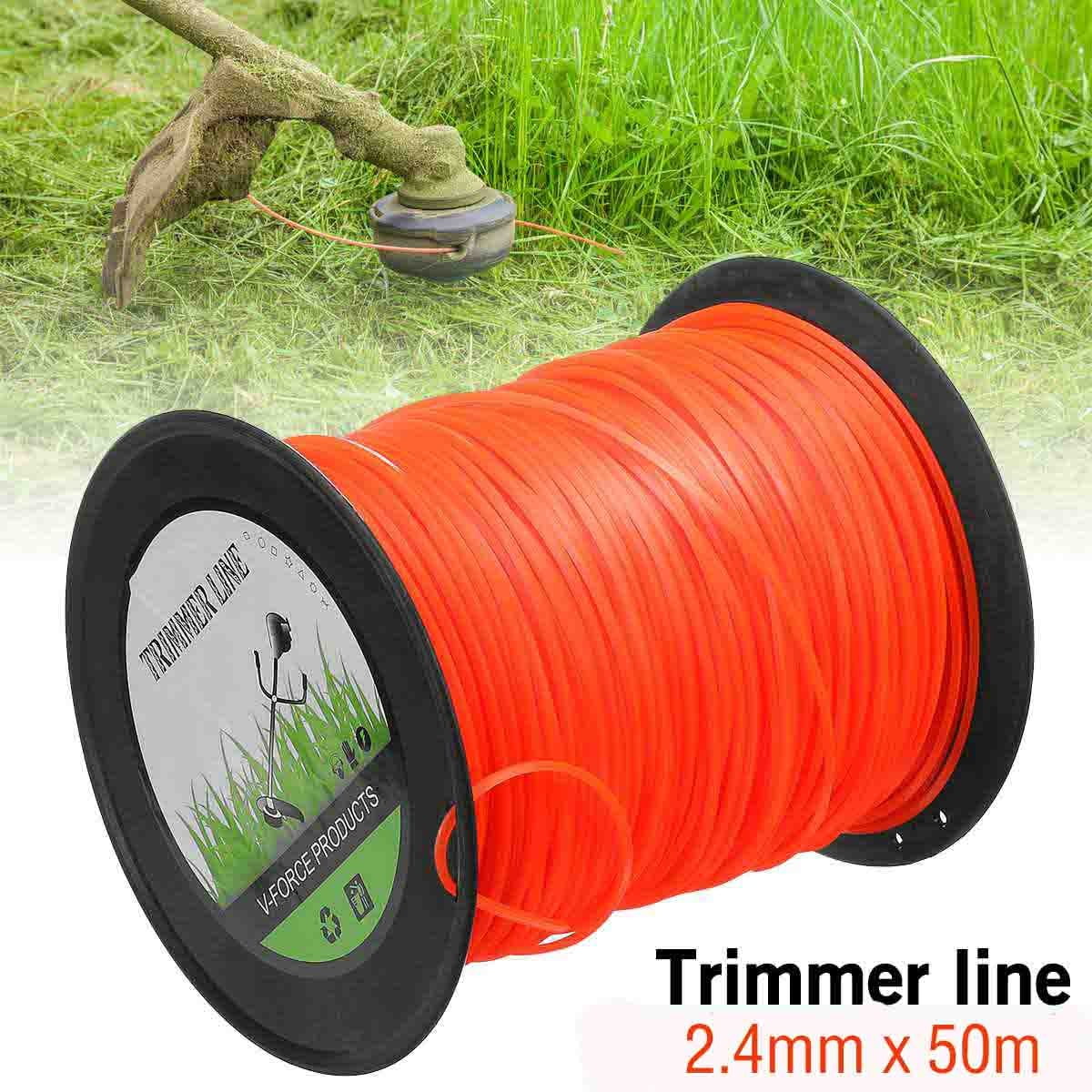 30m/50m Orange Square Brushcutter Strimmer Trimmer Cord Line Wire For ...