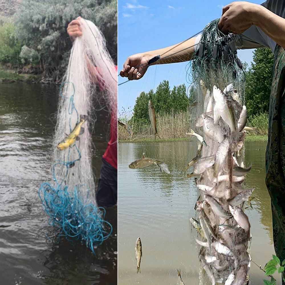 30m 6' x 100' 3 Layers Fishing Fish Trap Monofilament Net with Float ...