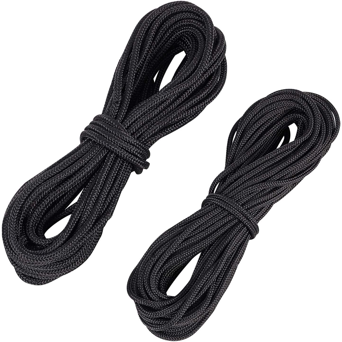 30m Solid Braid Nylon Utility Rope - Black Multipurpose Rope for ...