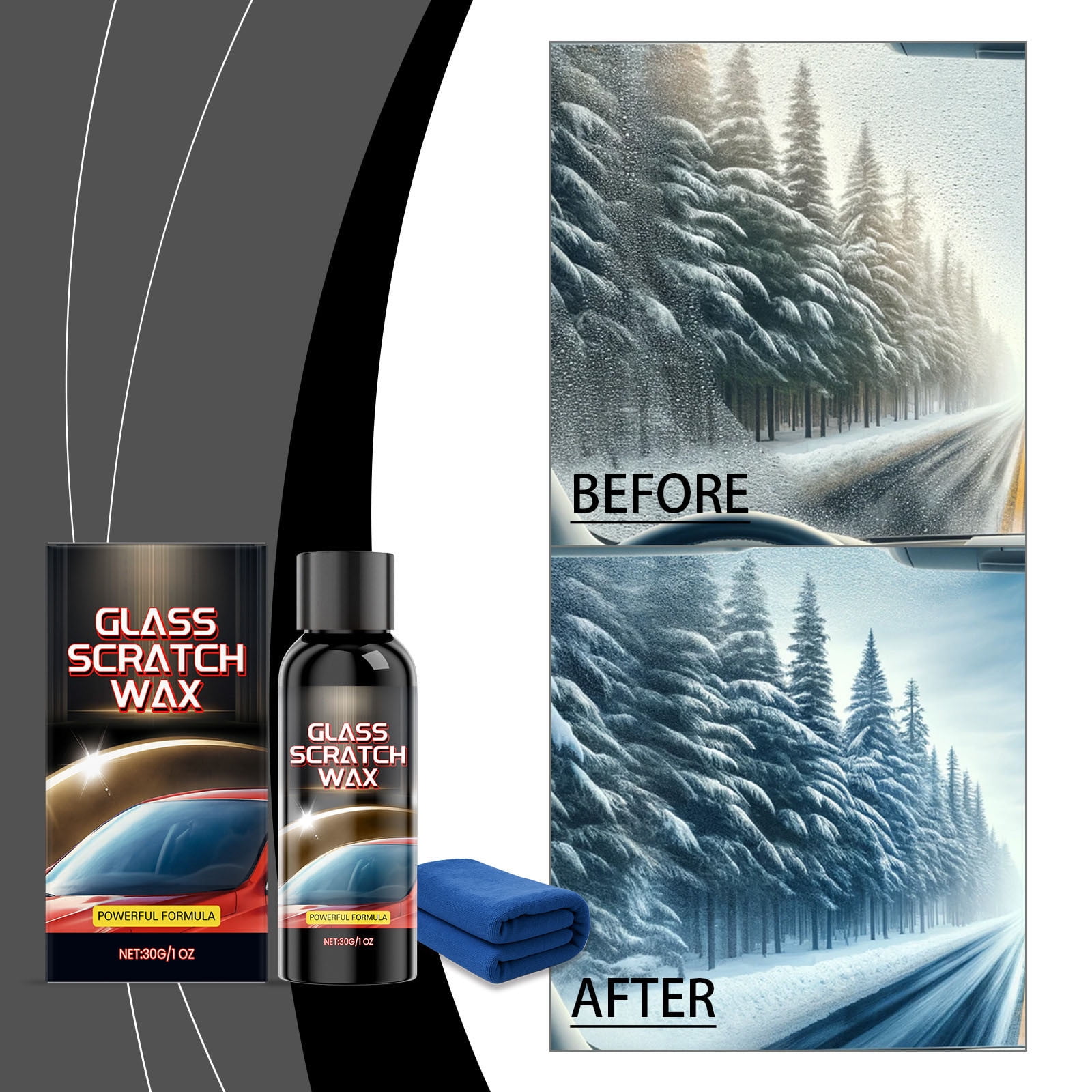 30ml Car Windshield Scratch Remover, Fine Scratch Remover for Car Glass ...