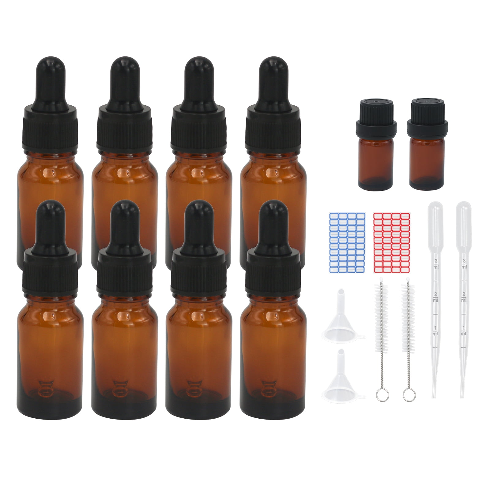 30ml Glass Dropper Bottles, 8 Pack Amber Glass Bottle with Dropper ...
