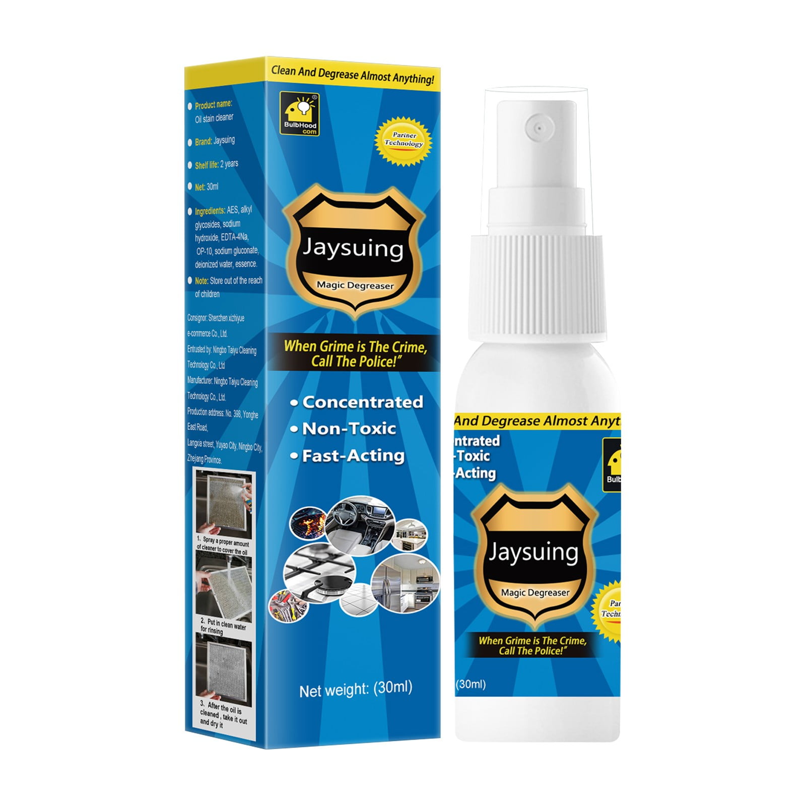 30ml Grease Cleaner Household Kitchen Grease Dirt Cleaning Supplies ...