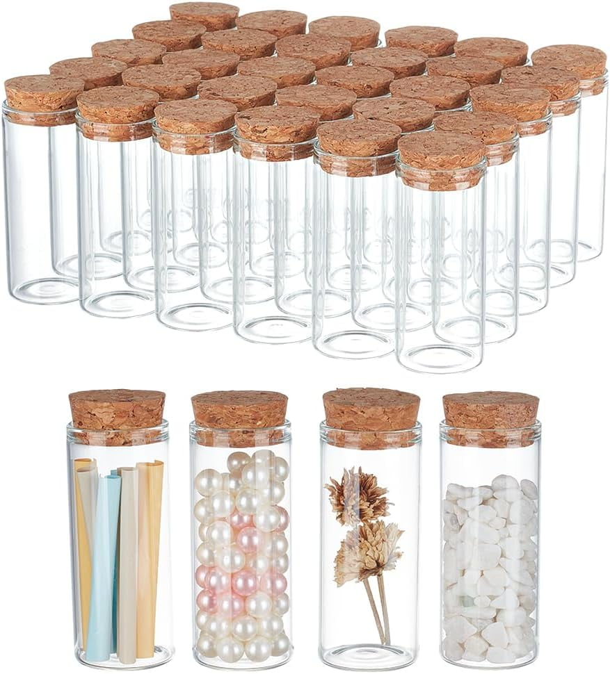 30ml Mini Glass Bottles with Cork 30pcs Small Glass Jars Wish Favor ...