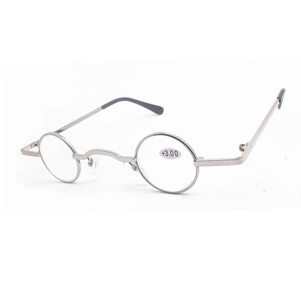 30mm Creative Small Round Silver Reading Glasses 2.00 Vintage Mini ...