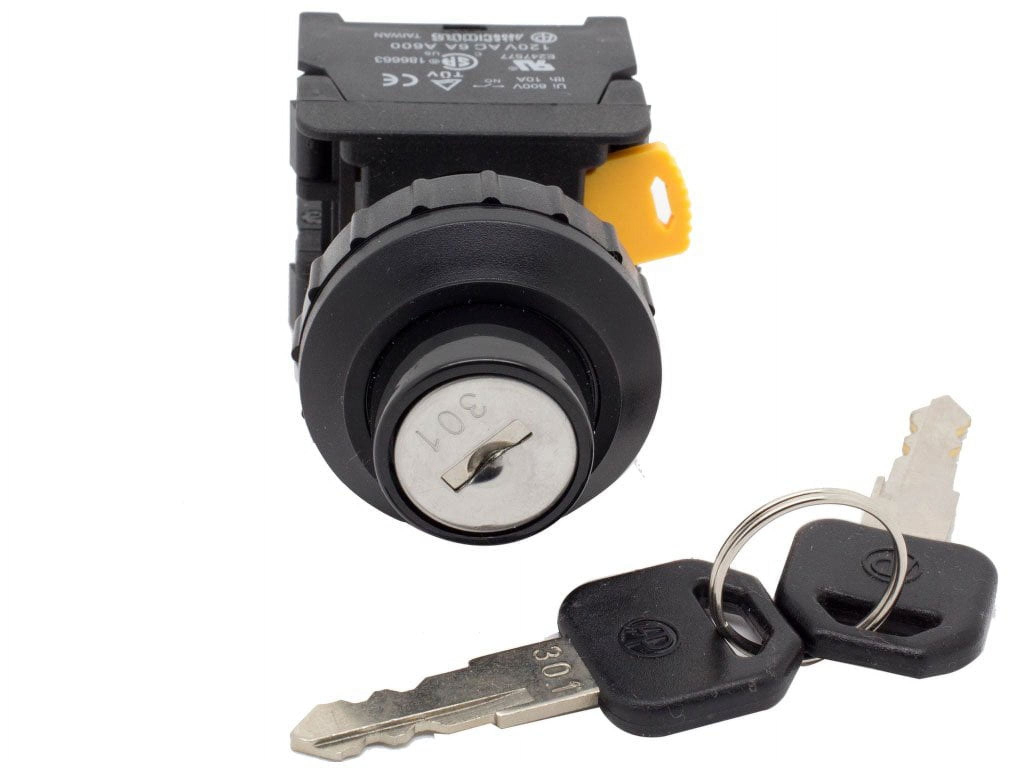 30mm Key Selector Switch Maintained 1NC 1NO 2 Positions - Walmart.com