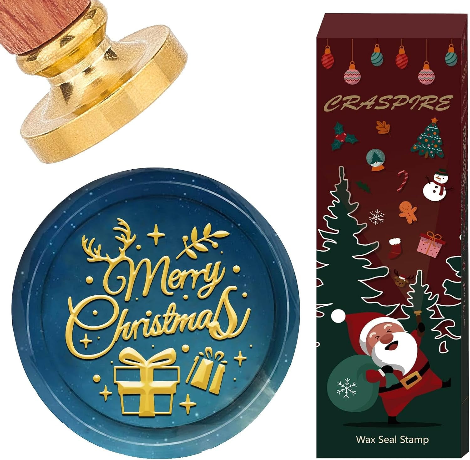 30mm Merry Christmas Wax Seal Stamp Reusable Vintage Gifts Sealing Wax ...