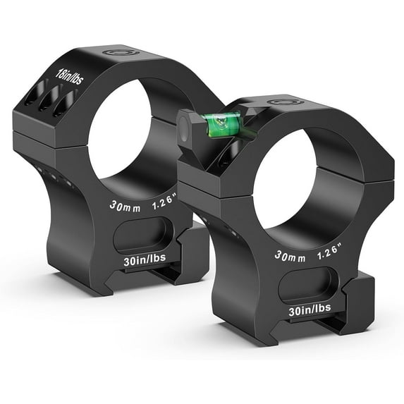 30mm Scope Rings with Level Bubble, High Profile Scope Mount, 2 Pieces ...
