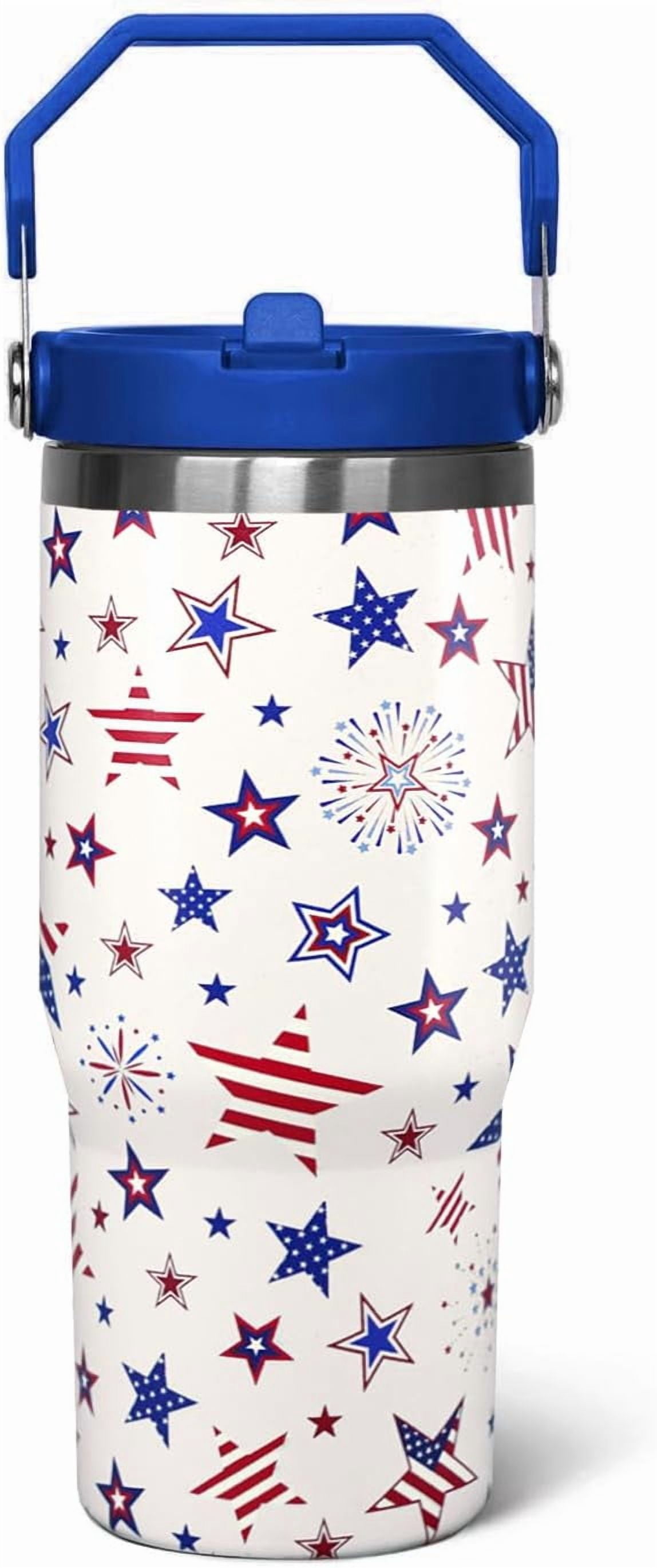 30oz 4th of July Tumbler with Handle,Patriotic American Flag Coffee ...