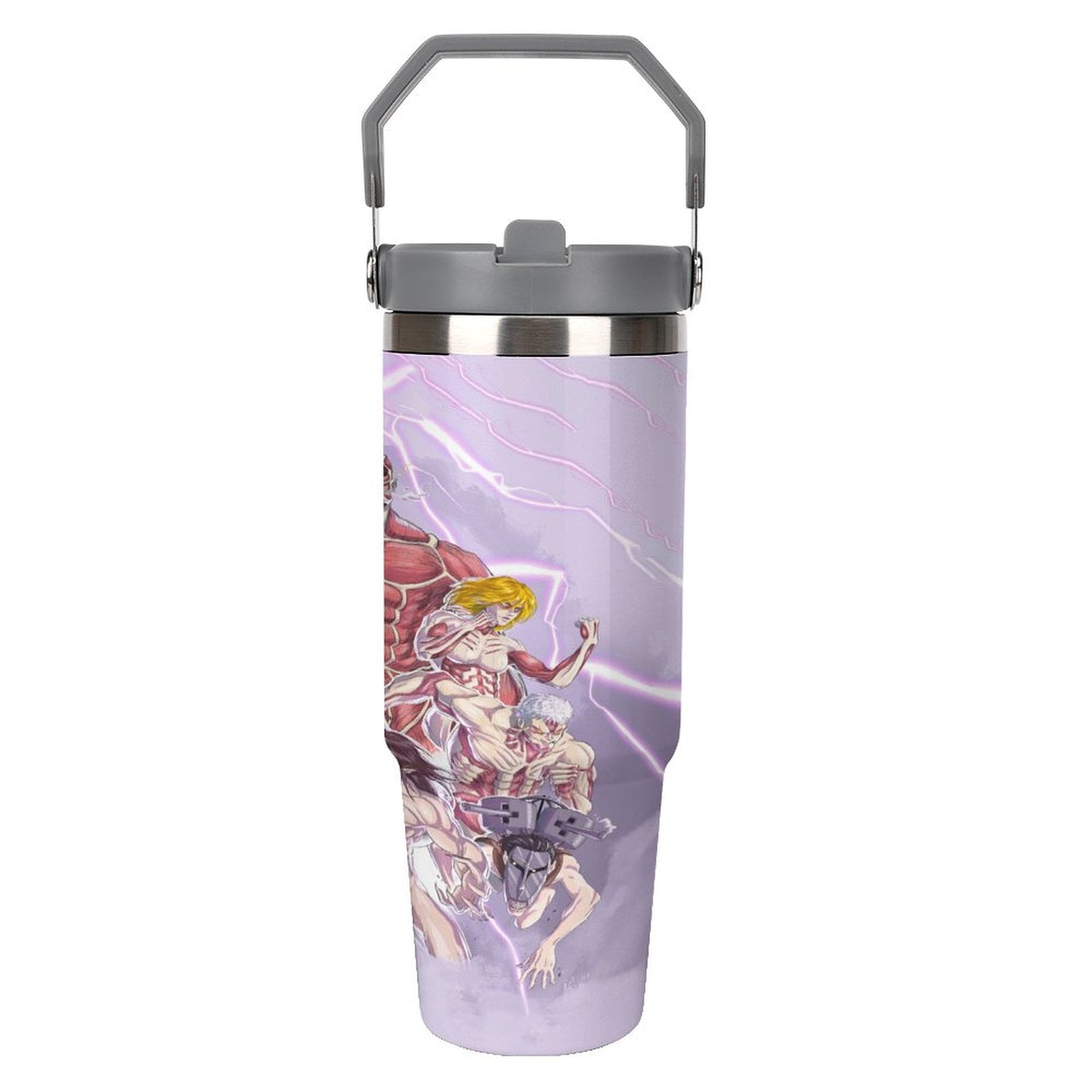 30oz Attack On Titan Tumbler with Top Handle and Straw Lid Stainless ...