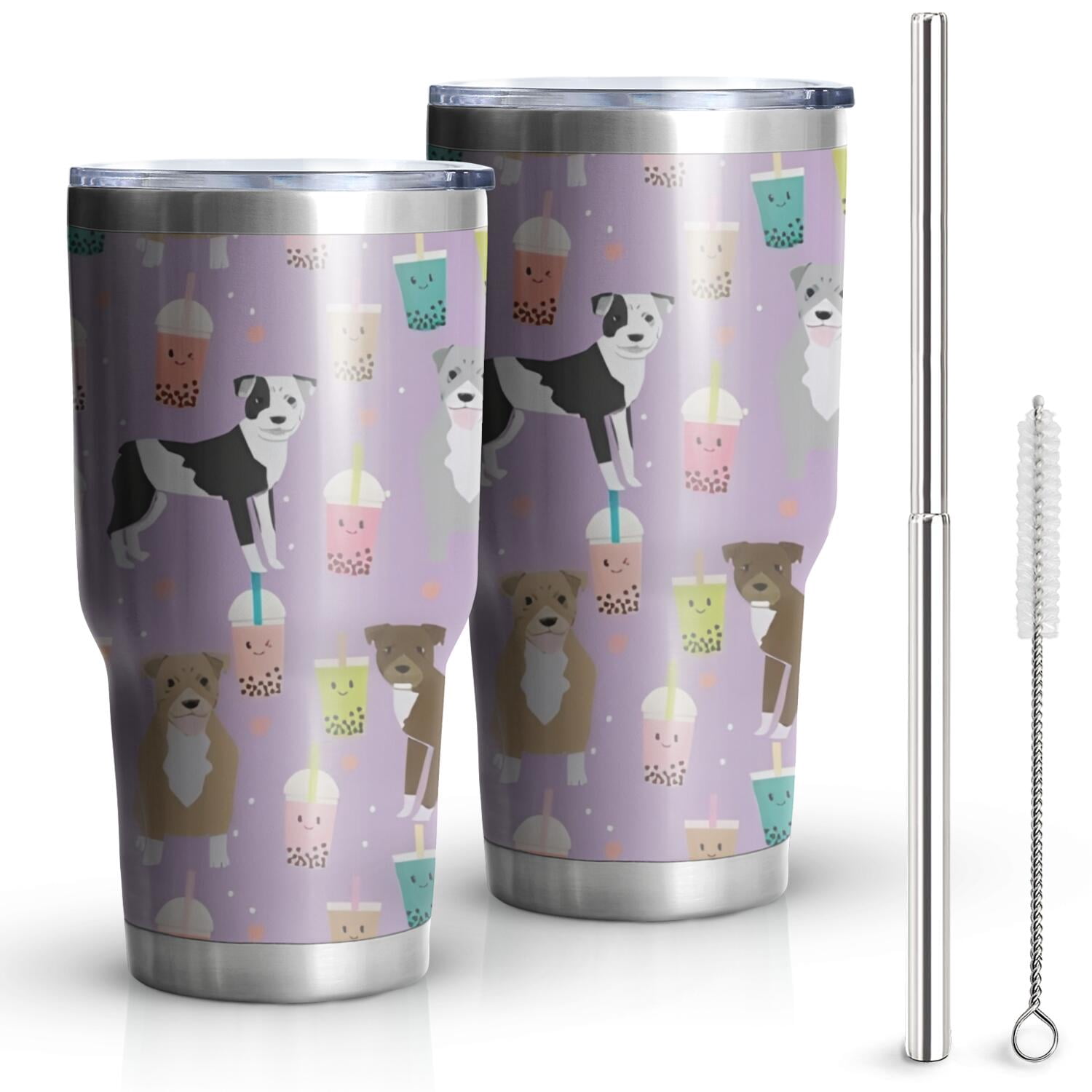 30oz Boxer Dog Pitbull Terriers Dog and Drinks Tumblers Stainless Steel ...