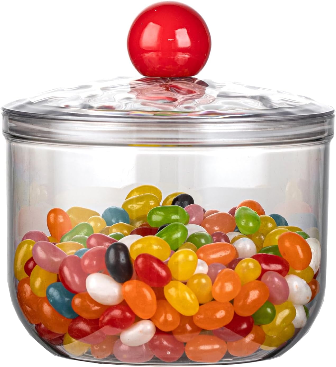 30oz Clear Candy Jar with Lid for Office Desk, Plastic Cookie Storage ...