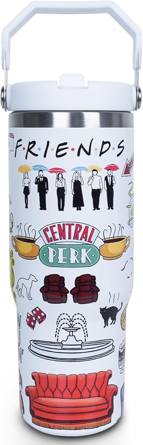 30oz Friends Tumblers with Lid and Straws, Friends TV Show Merchandise ...