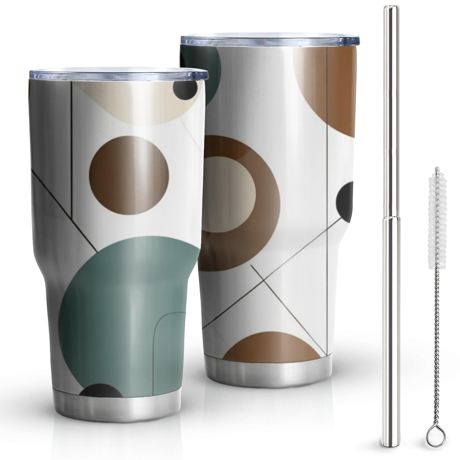 30oz Geometric Shapes Pattern Tumblers Stainless Steel Tumbler with Lid ...
